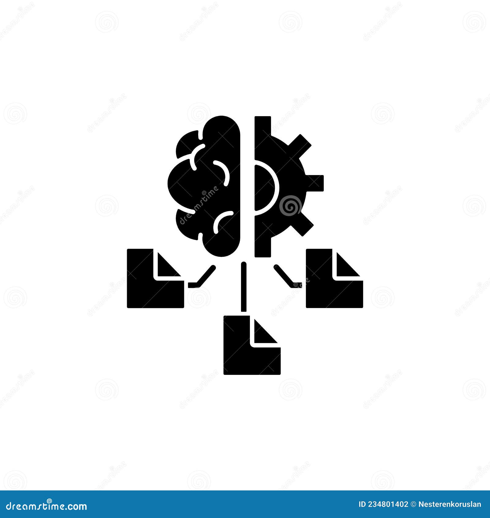 Machine Learning Black Glyph Icon Stock Vector - Illustration of system ...