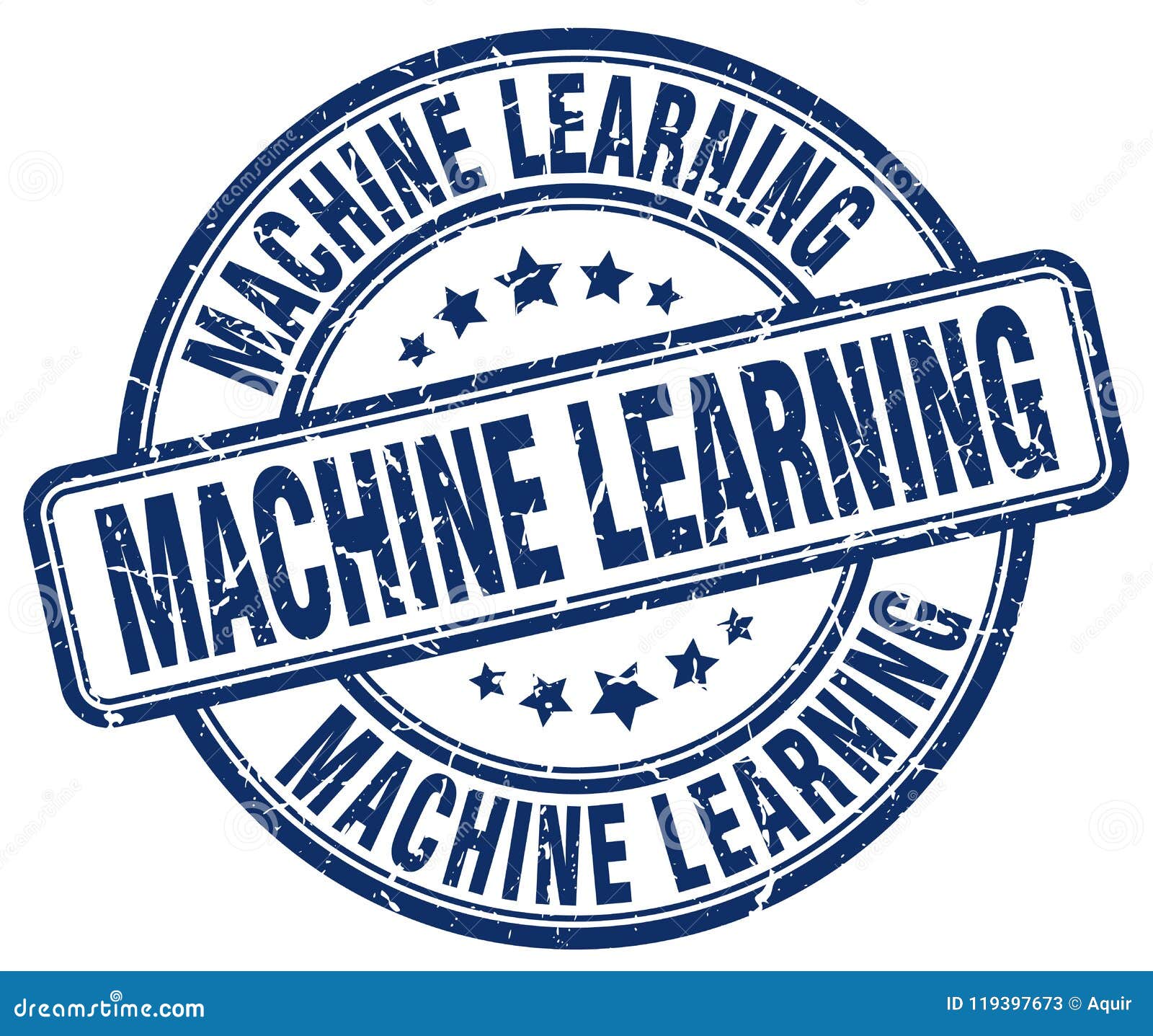Machine Learning Blue Stamp Stock Vector - Illustration of rubber ...
