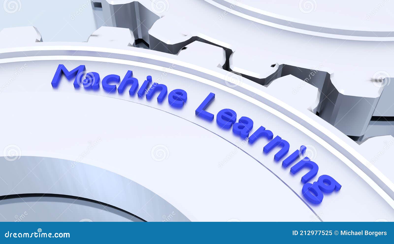 Machine Learning Cogs Blue Words on Metal Gears Stock Illustration ...