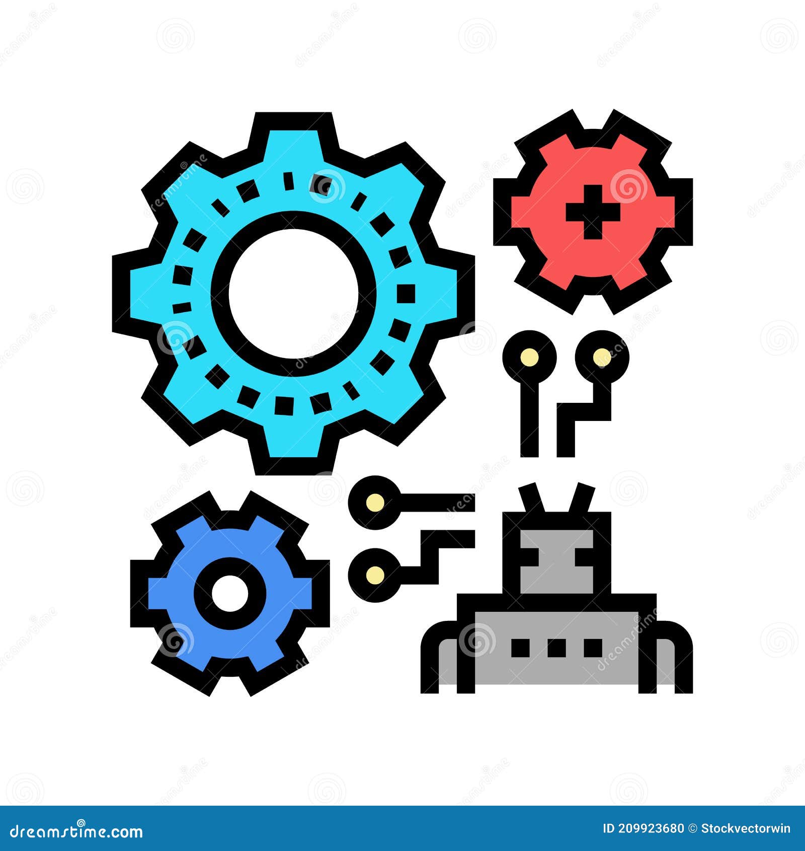 Machine Learning Color Icon Vector Illustration Stock Vector ...