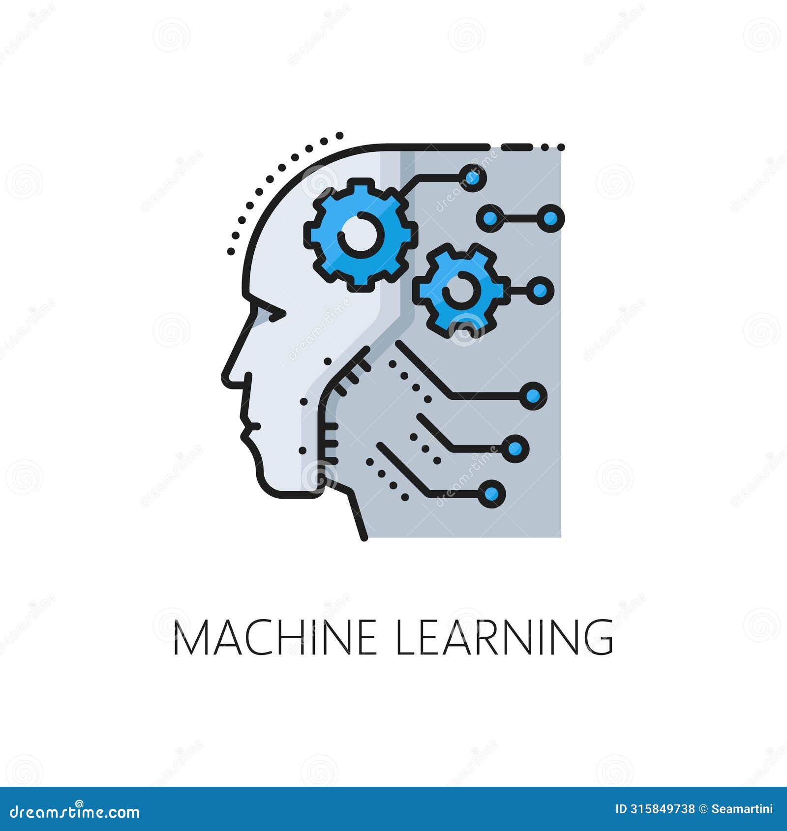 Machine Learning Color Line Icon AI Neural Network Stock Vector ... Machine Learning Color Line Icon AI Neural Network Stock Vector ...