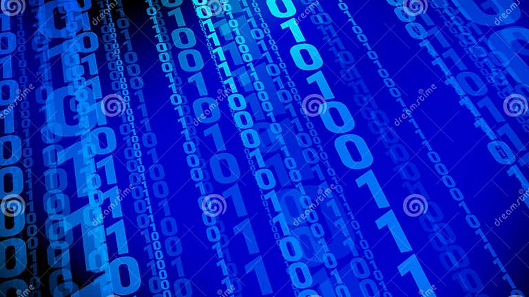 Machine Learning in Computer Code Abstract Binary Background with Blue Backdrop and Binary ...