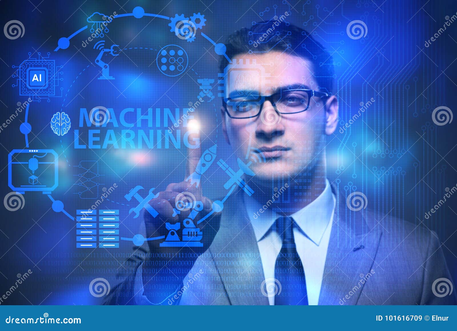 The Machine Learning Computing Concept of Modern it Technology Stock ...