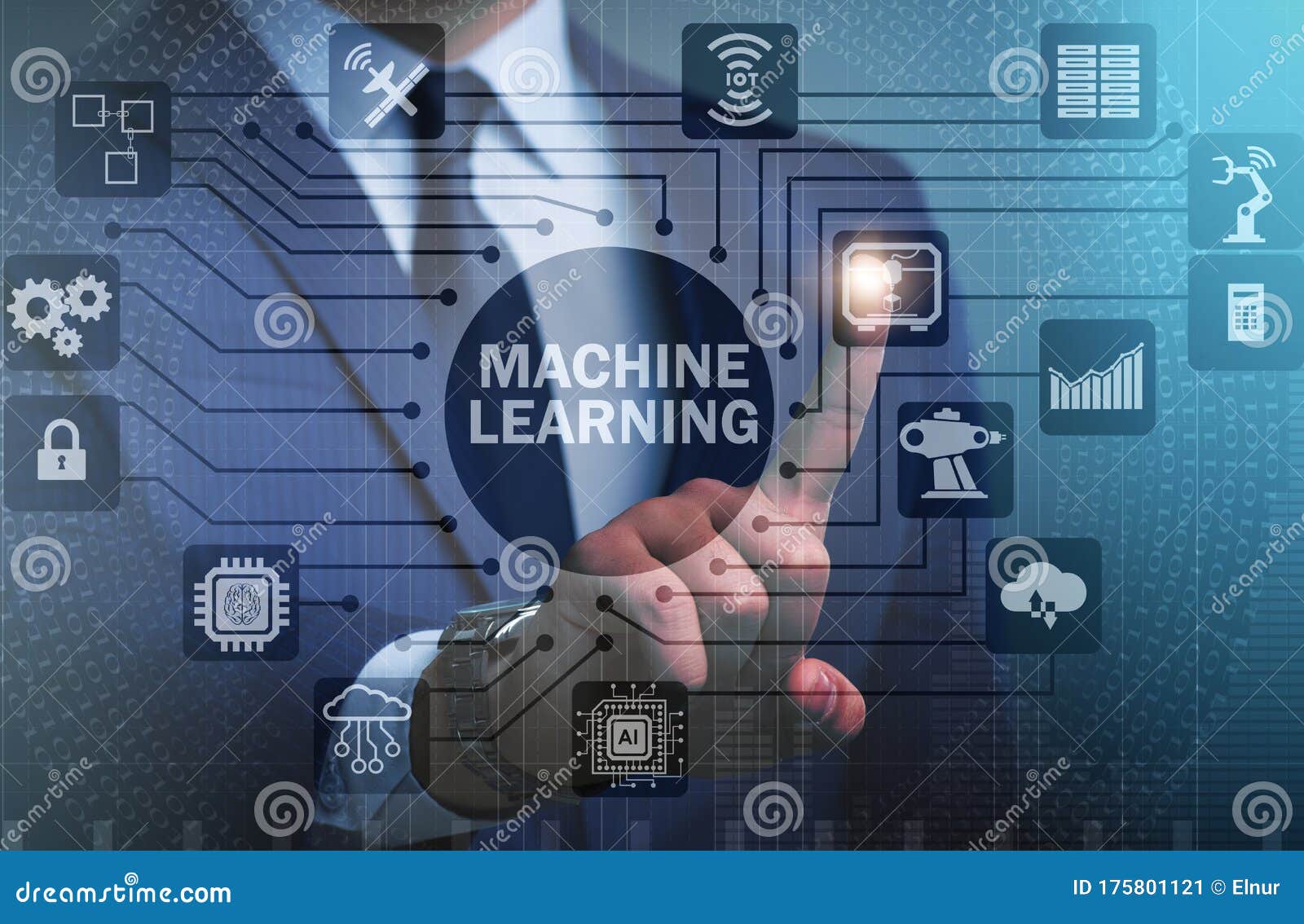 Machine Learning Computing Concept of Modern it Technology Stock Image ...