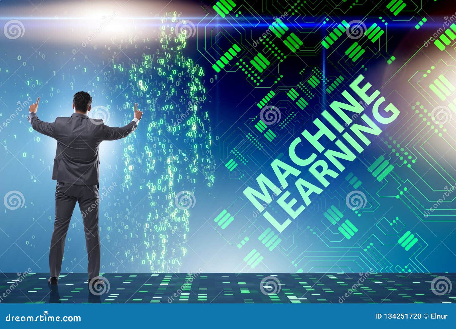 The Machine Learning Concept As Modern Technology Stock Photo - Image ...