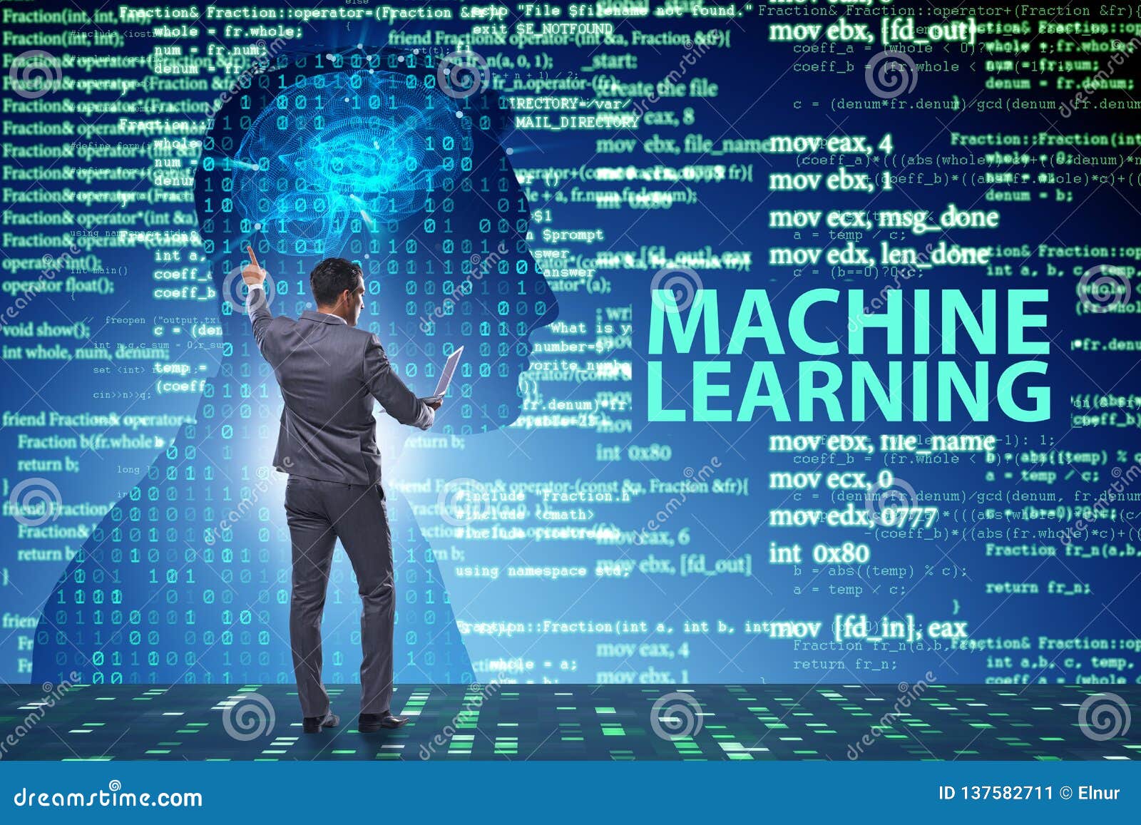 The Machine Learning Concept As Modern Technology Stock Image - Image ...