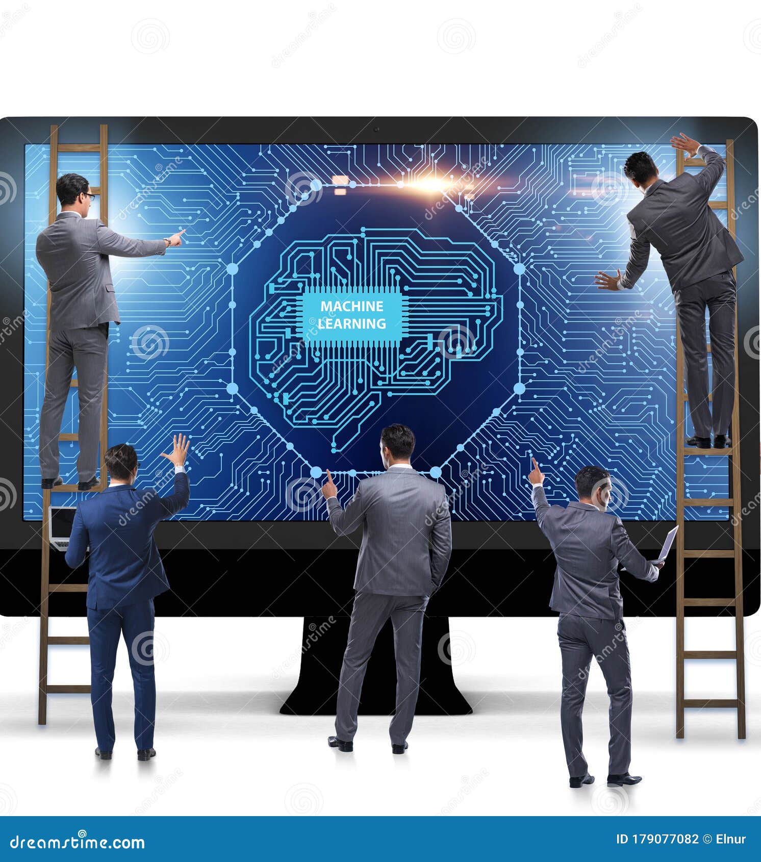 Machine Learning Concept As Modern Technology Stock Photo - Image of ...