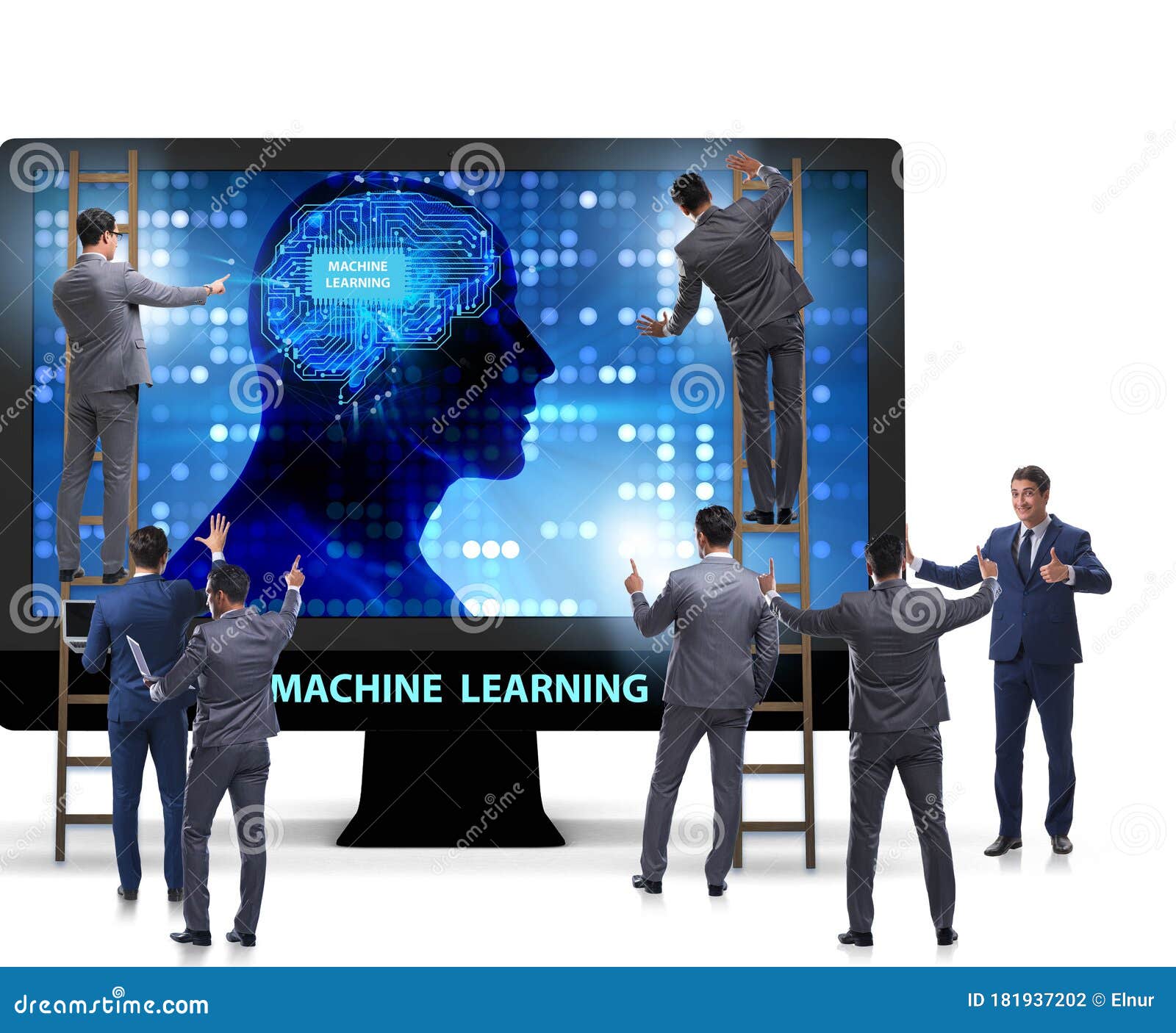 Machine Learning Concept As Modern Technology Stock Photo - Image of ...