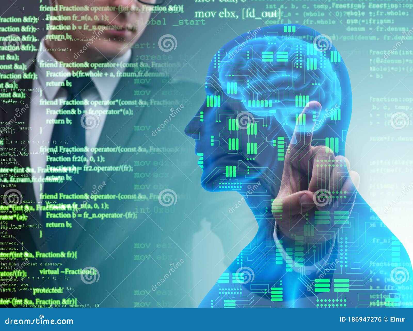 Machine Learning Concept As Modern Technology Stock Illustration ...