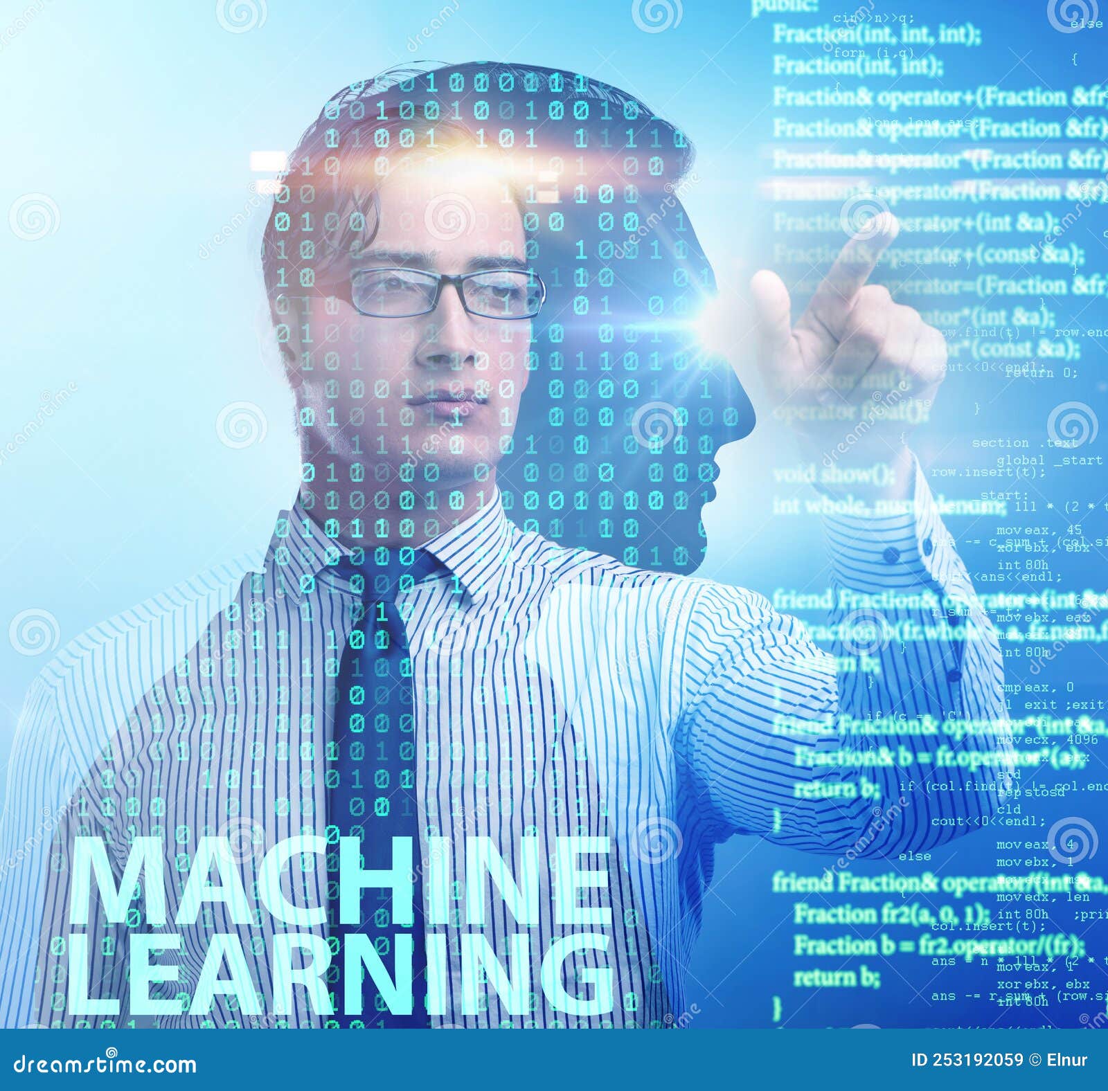 The Machine Learning Concept As Modern Technology Stock Image - Image ...