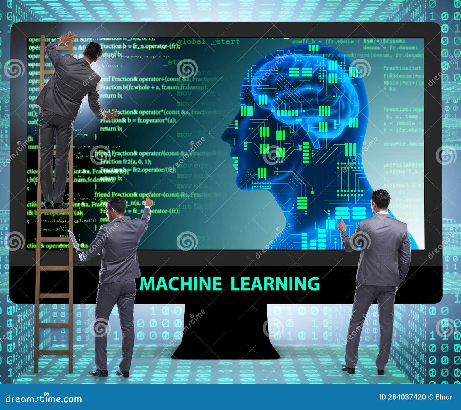 Machine Learning Concept As Modern Technology Stock Photo - Image of ...