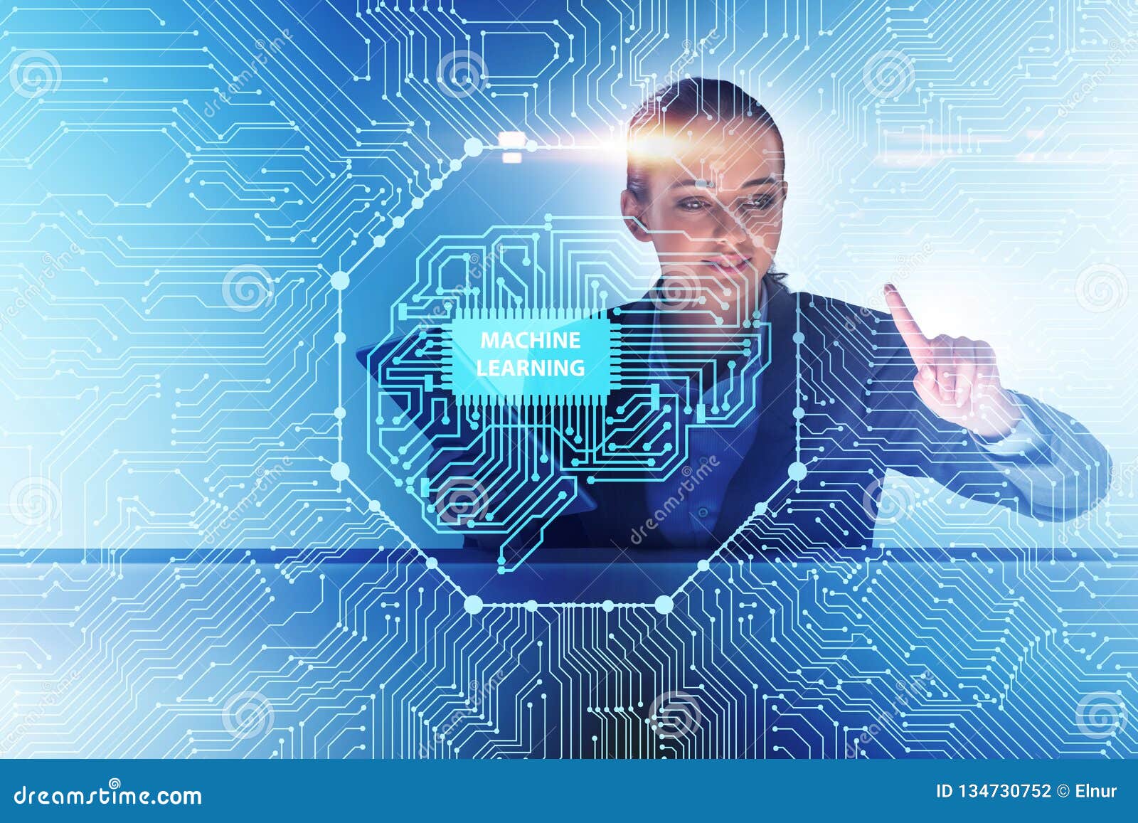 The Machine Learning Concept As Modern Technology Stock Photo - Image ...