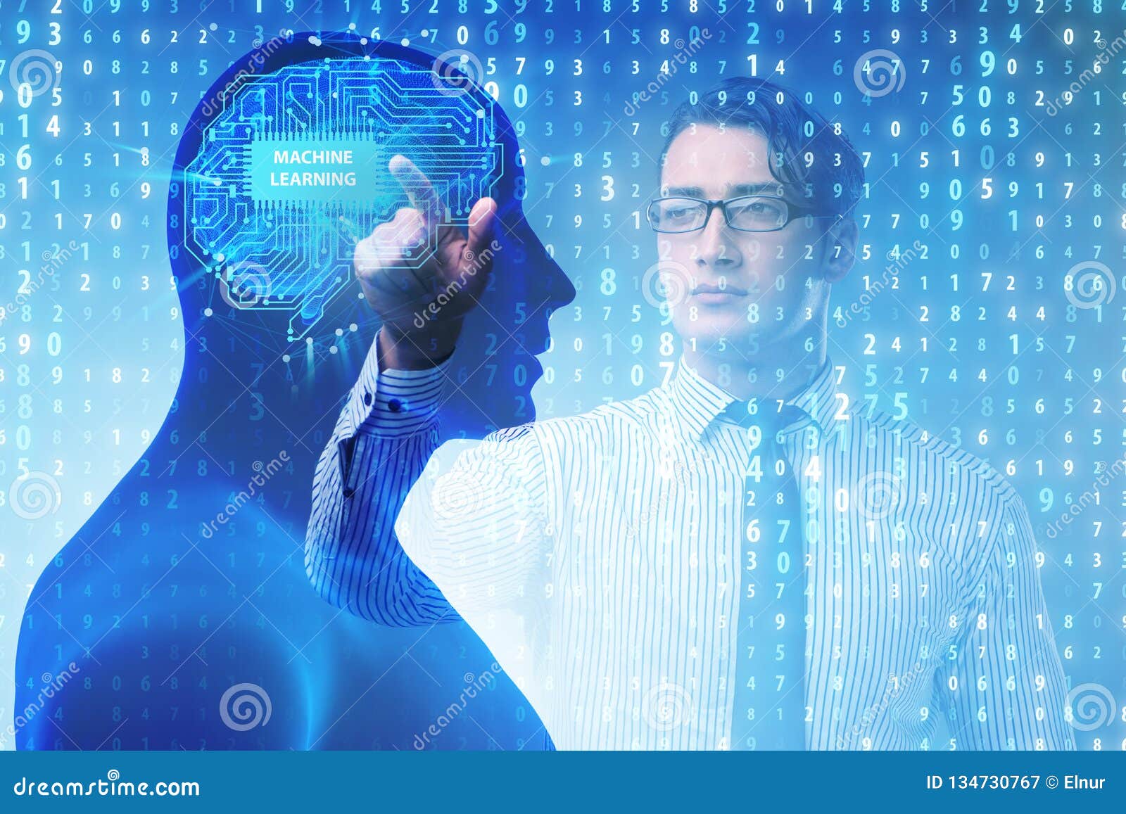 The Machine Learning Concept As Modern Technology Stock Image - Image ...