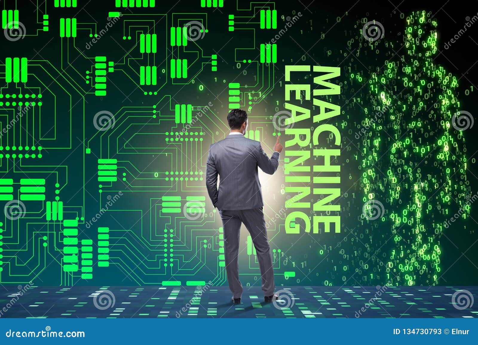 The Machine Learning Concept As Modern Technology Stock Image - Image ...