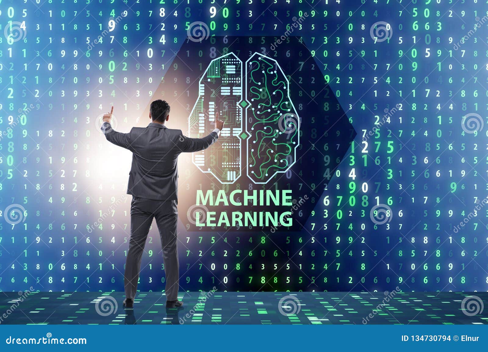 The Machine Learning Concept As Modern Technology Stock Photo - Image ...