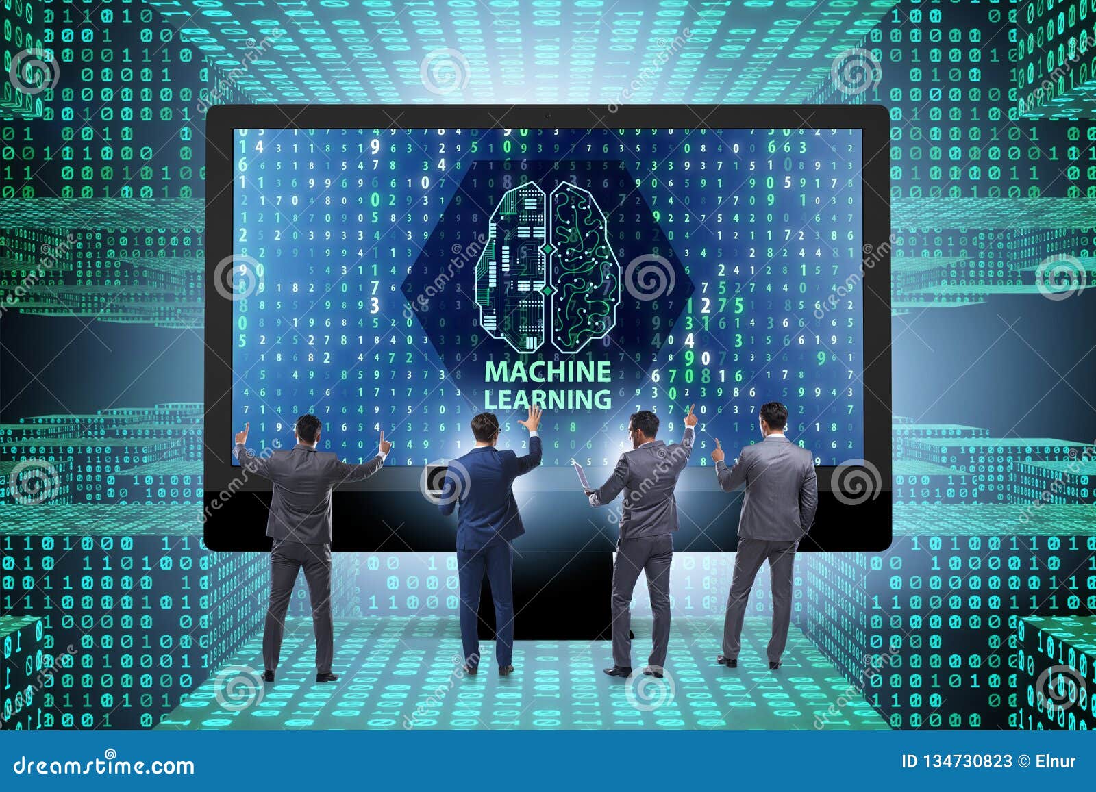 The Machine Learning Concept As Modern Technology Stock Image - Image ...