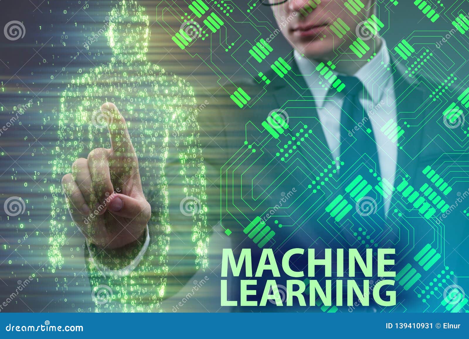 The Machine Learning Concept As Modern Technology Stock Image - Image ...