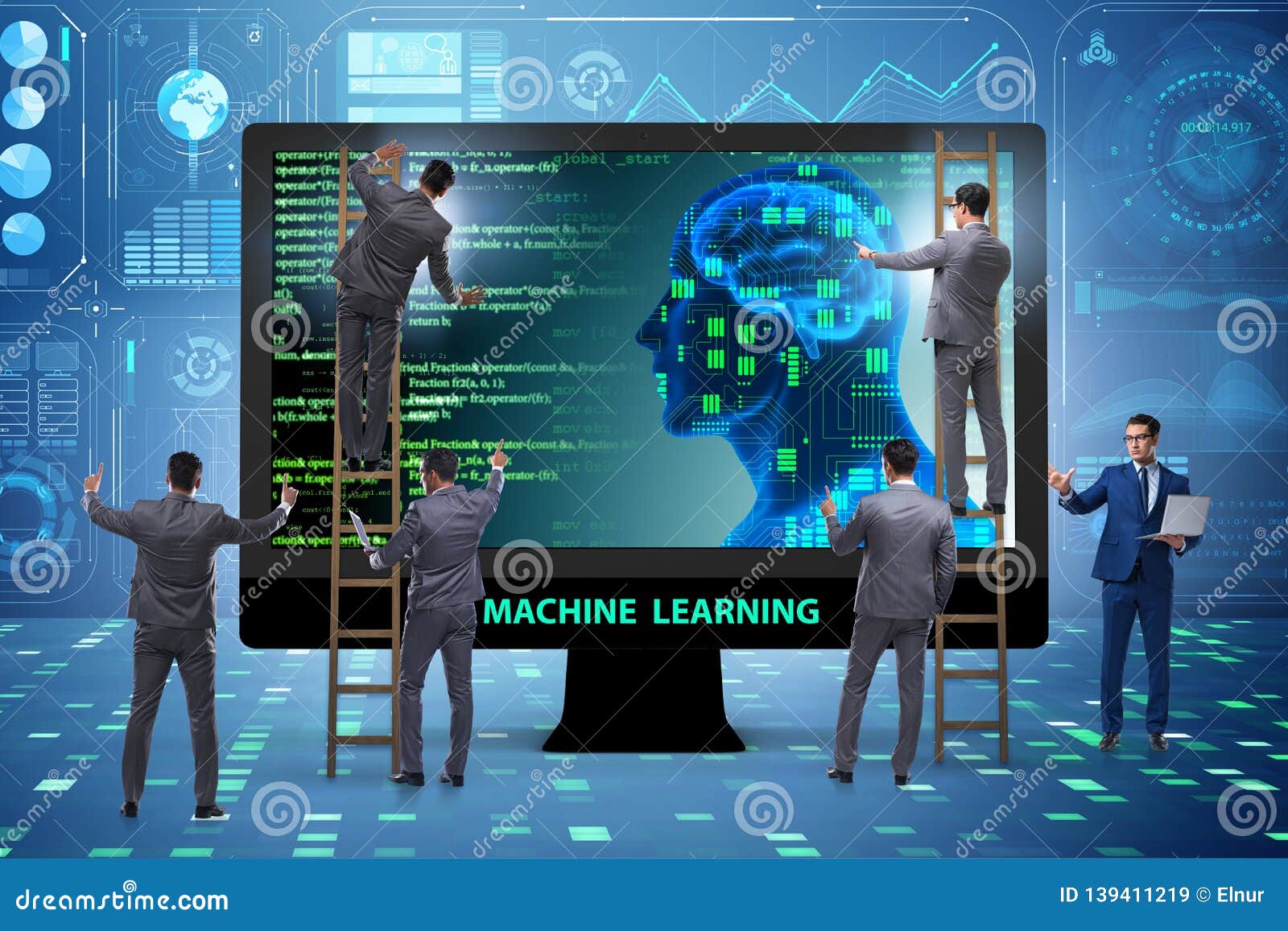 The Machine Learning Concept As Modern Technology Stock Image - Image ...