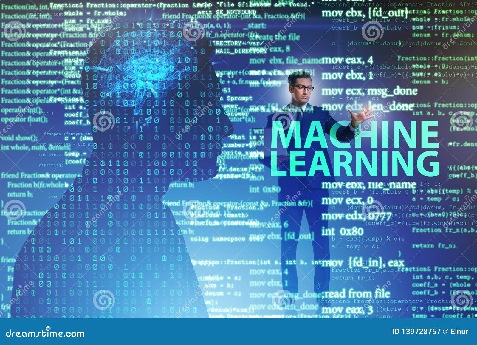 The Machine Learning Concept As Modern Technology Stock Image - Image ...