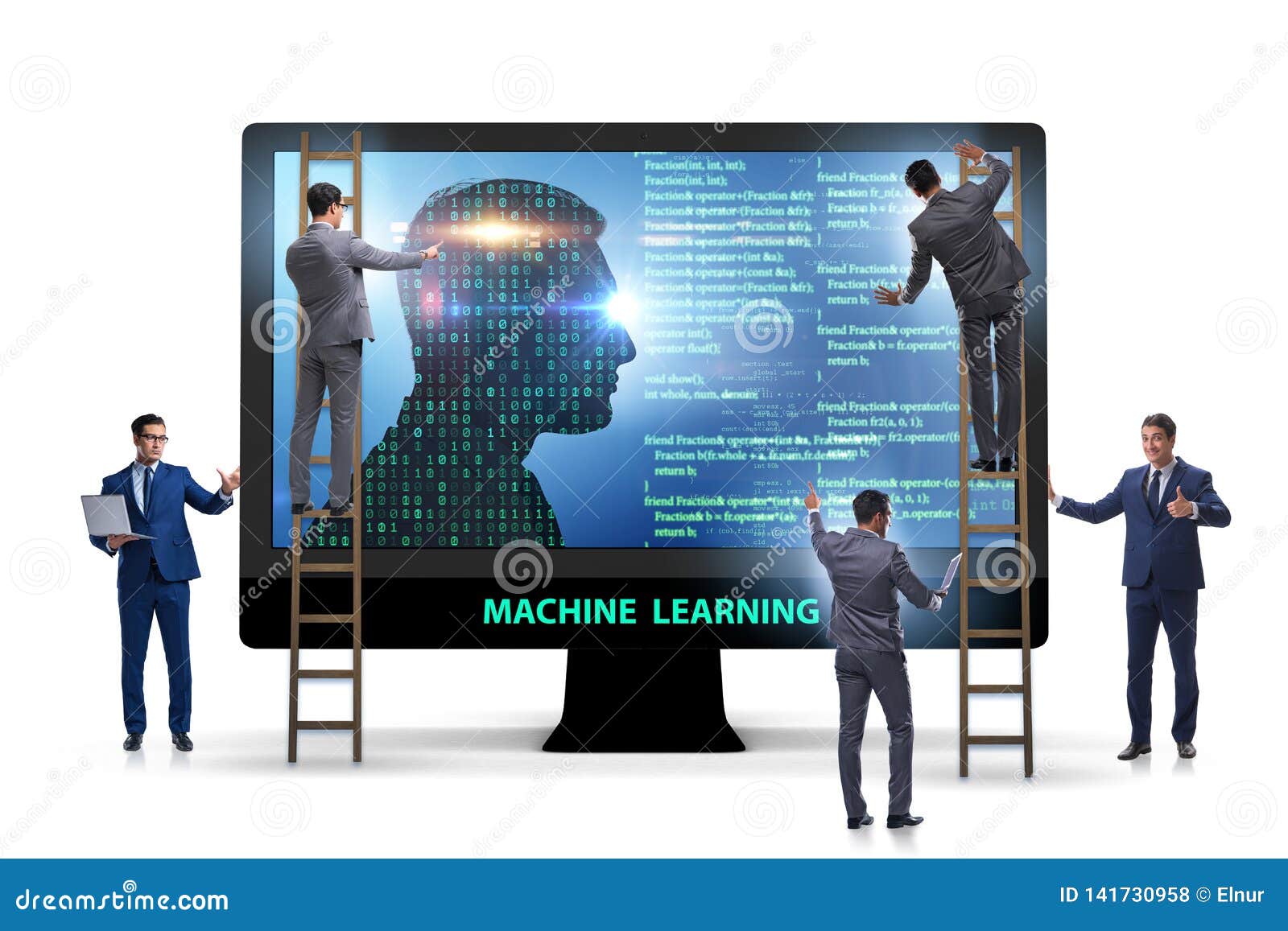 The Machine Learning Concept As Modern Technology Stock Photo - Image ...
