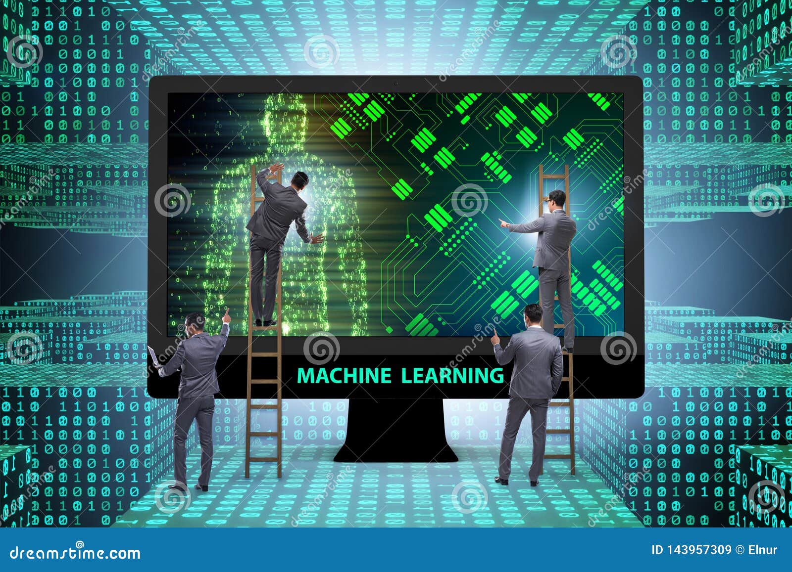 The Machine Learning Concept As Modern Technology Stock Image - Image ...