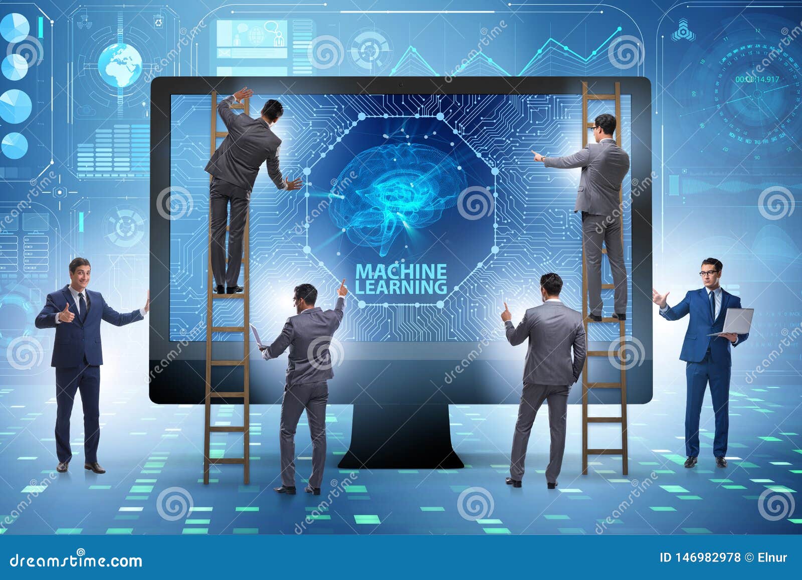 The Machine Learning Concept As Modern Technology Stock Photo - Image ...