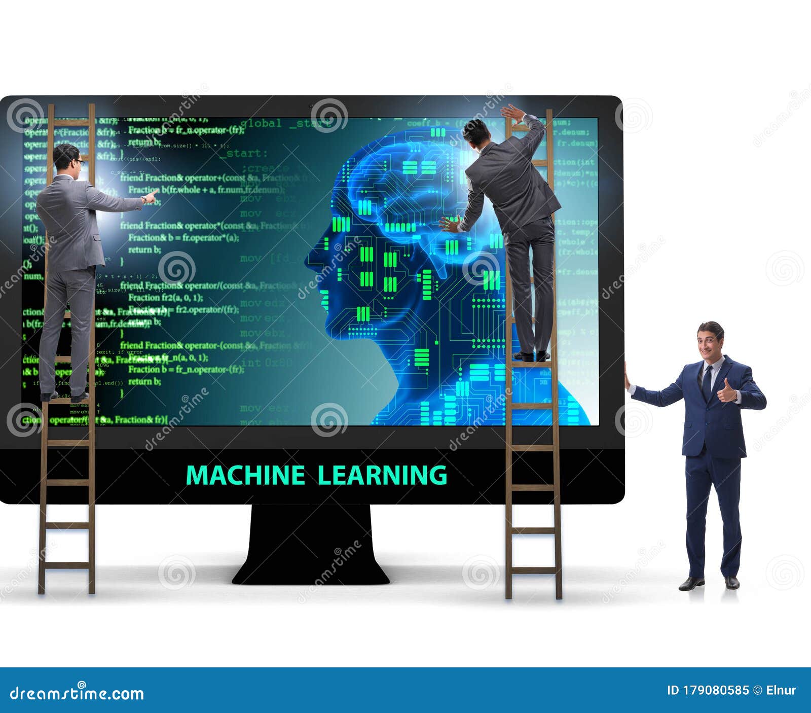 Machine Learning Concept As Modern Technology Stock Image - Image of ...