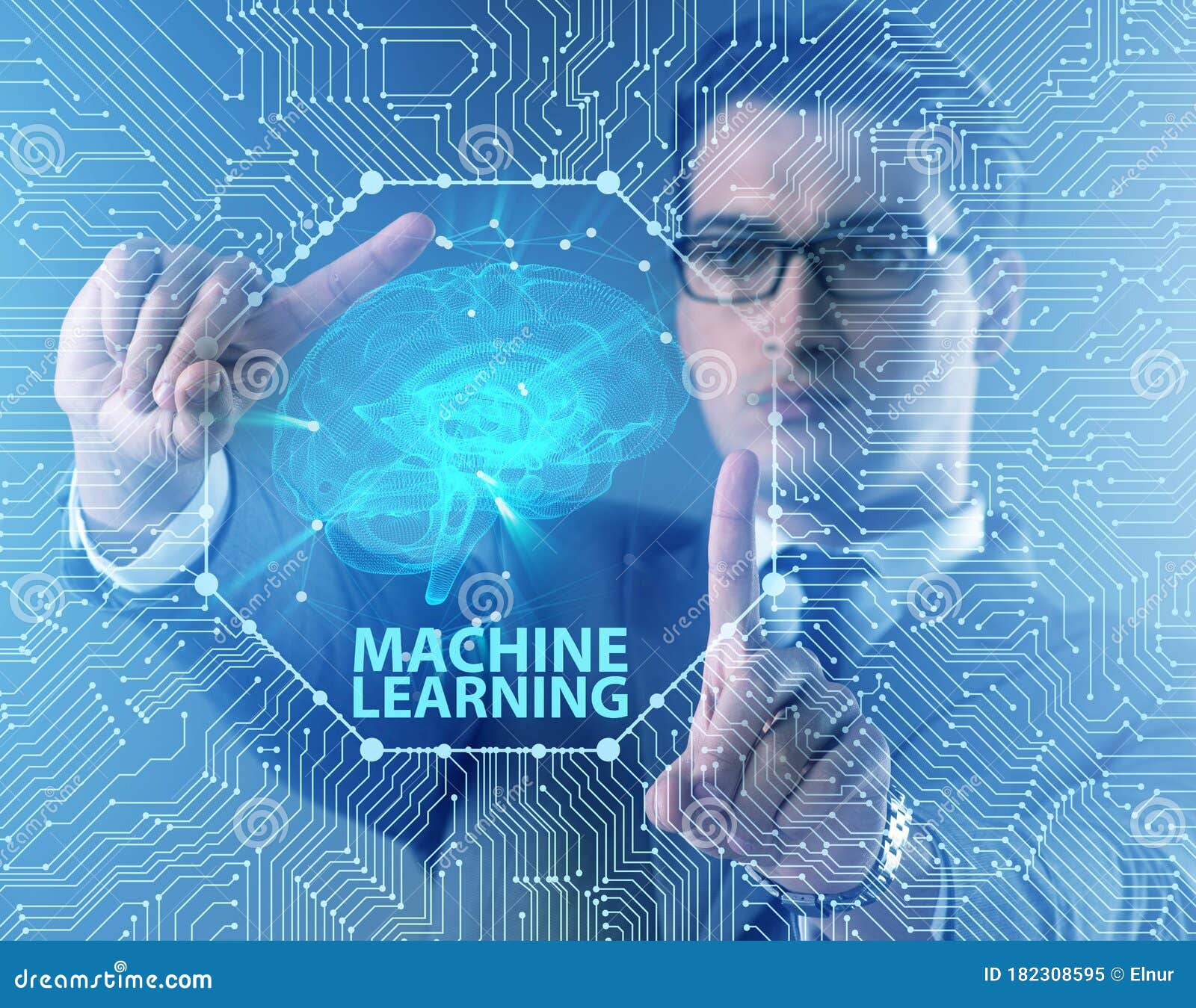 Machine Learning Concept As Modern Technology Stock Image - Image of ...