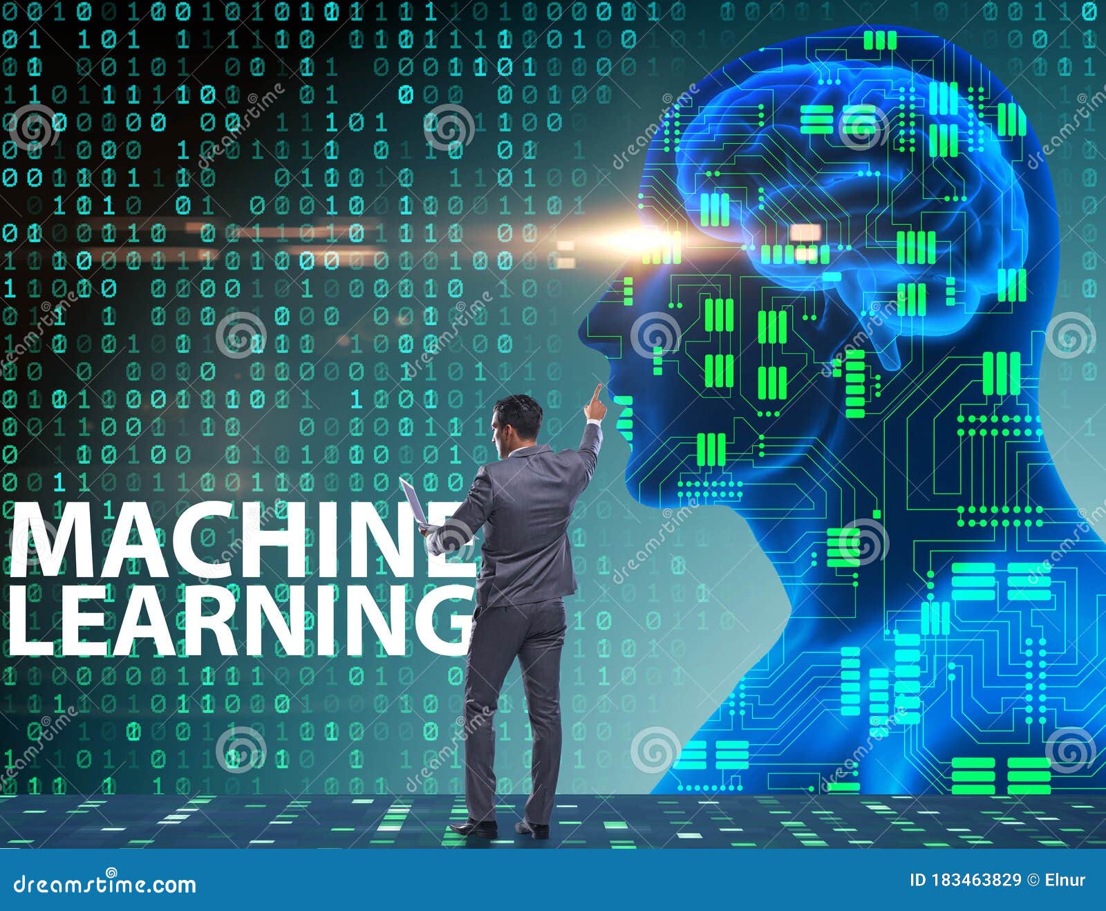 Machine Learning Concept As Modern Technology Stock Image - Image of ...