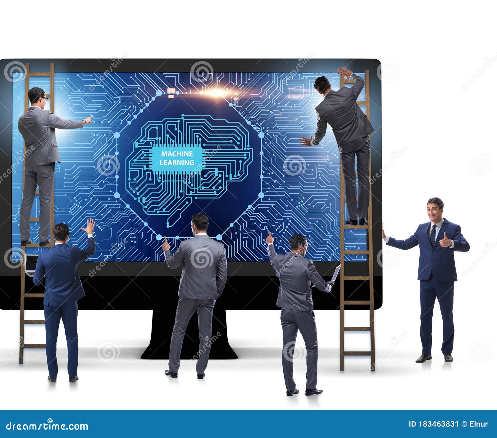 Machine Learning Concept As Modern Technology Stock Image - Image of ...