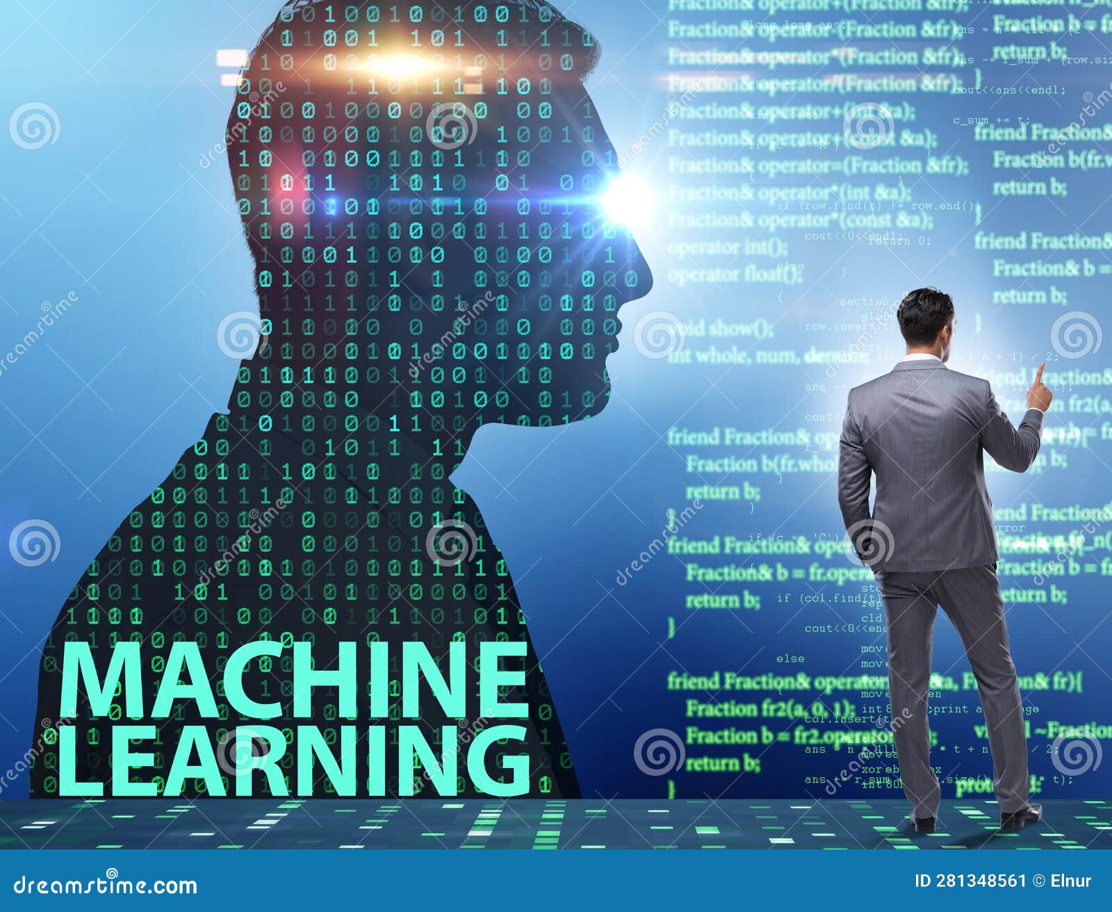 Machine Learning Concept As Modern Technology Stock Image - Image of ...