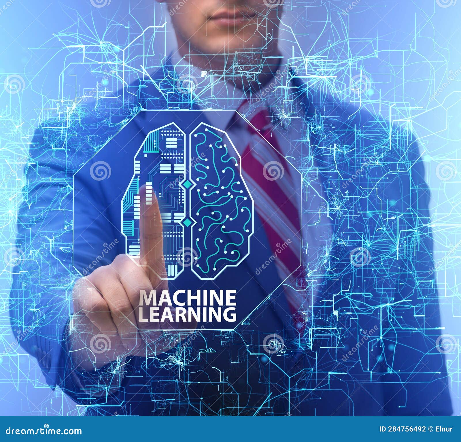 Machine Learning Concept As Modern Technology Stock Photo - Image of ...