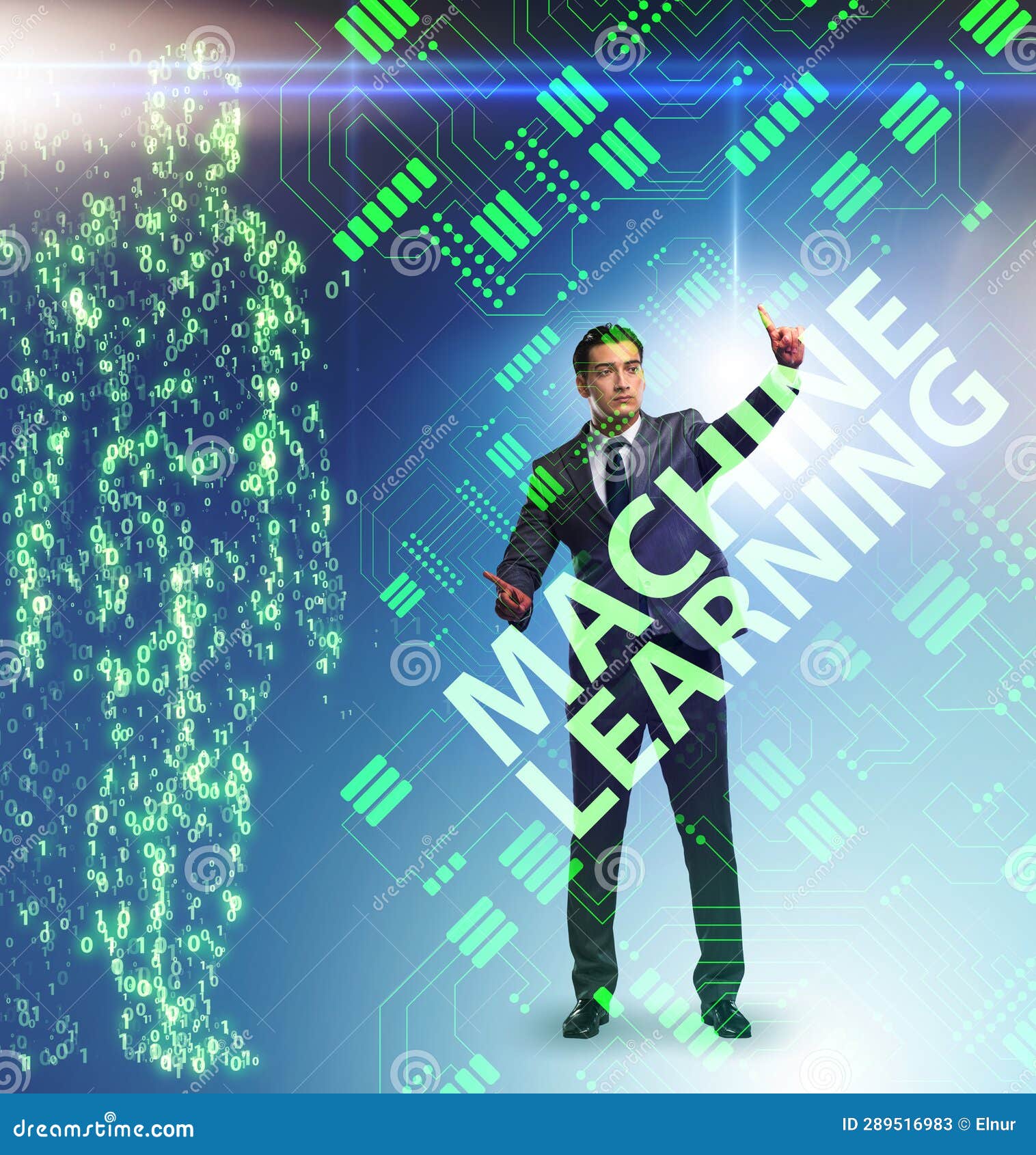 Machine Learning Concept As Modern Technology Stock Image - Image of ...