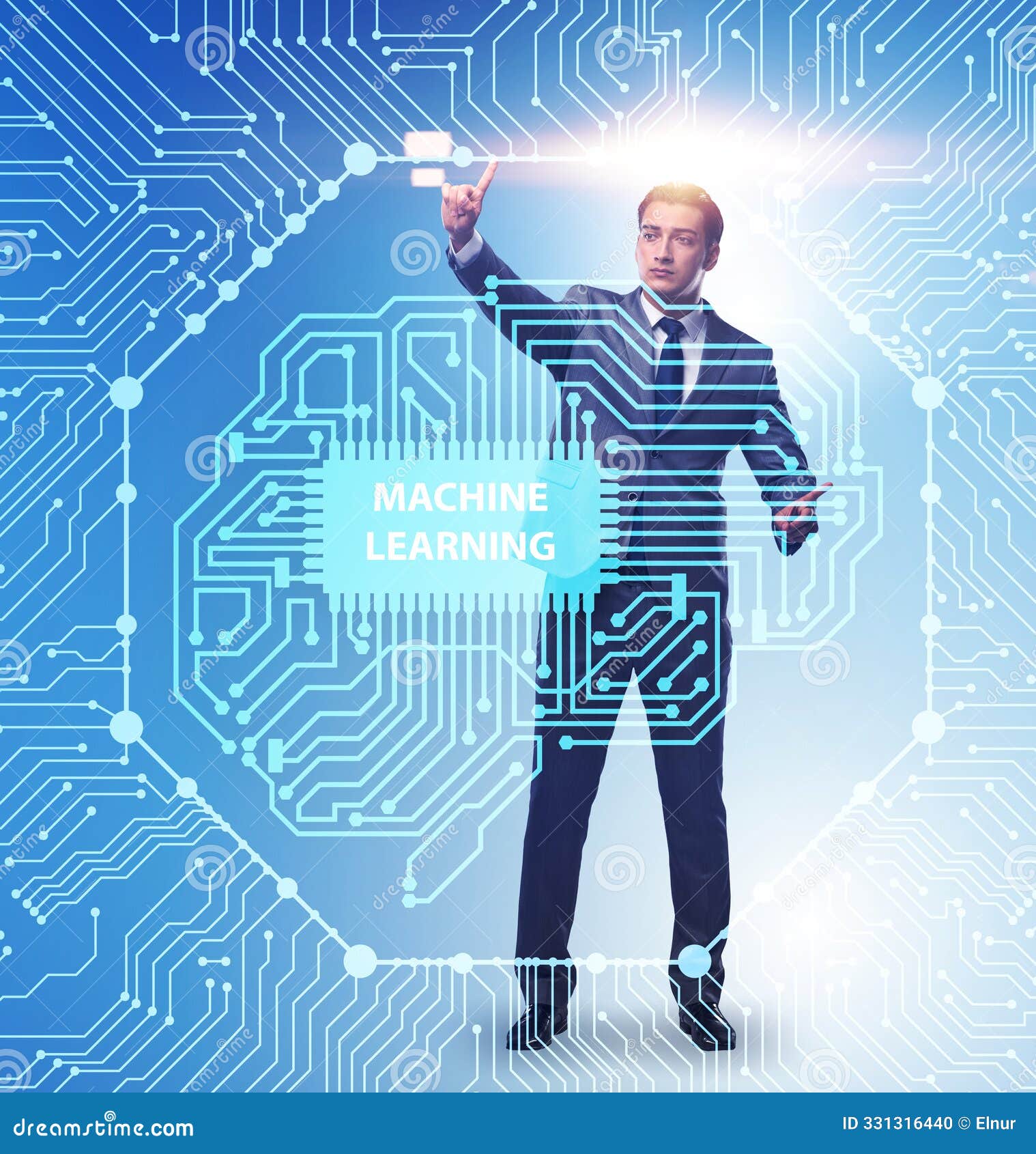 Machine Learning Concept As Modern Technology Stock Photo - Image of ...