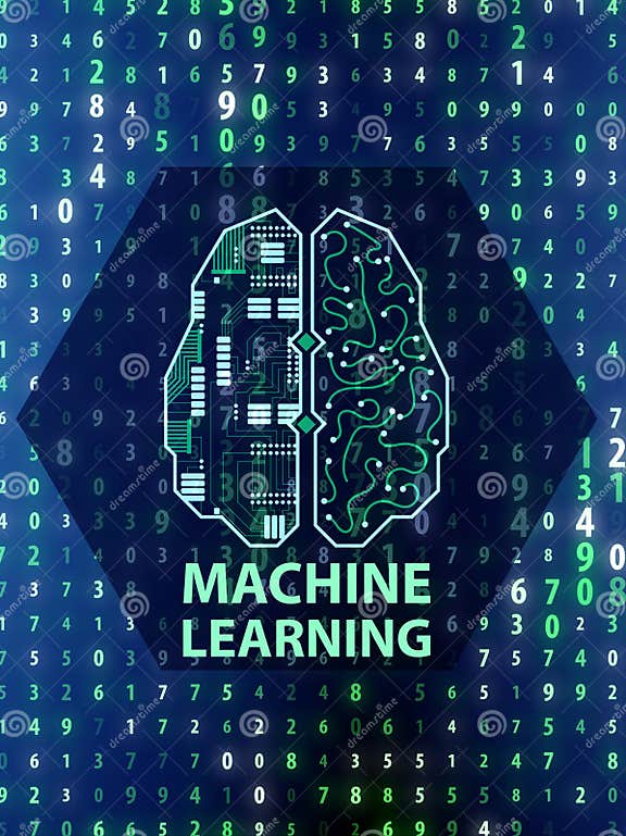 Machine Learning Concept - 3d Rendering Stock Illustration ...