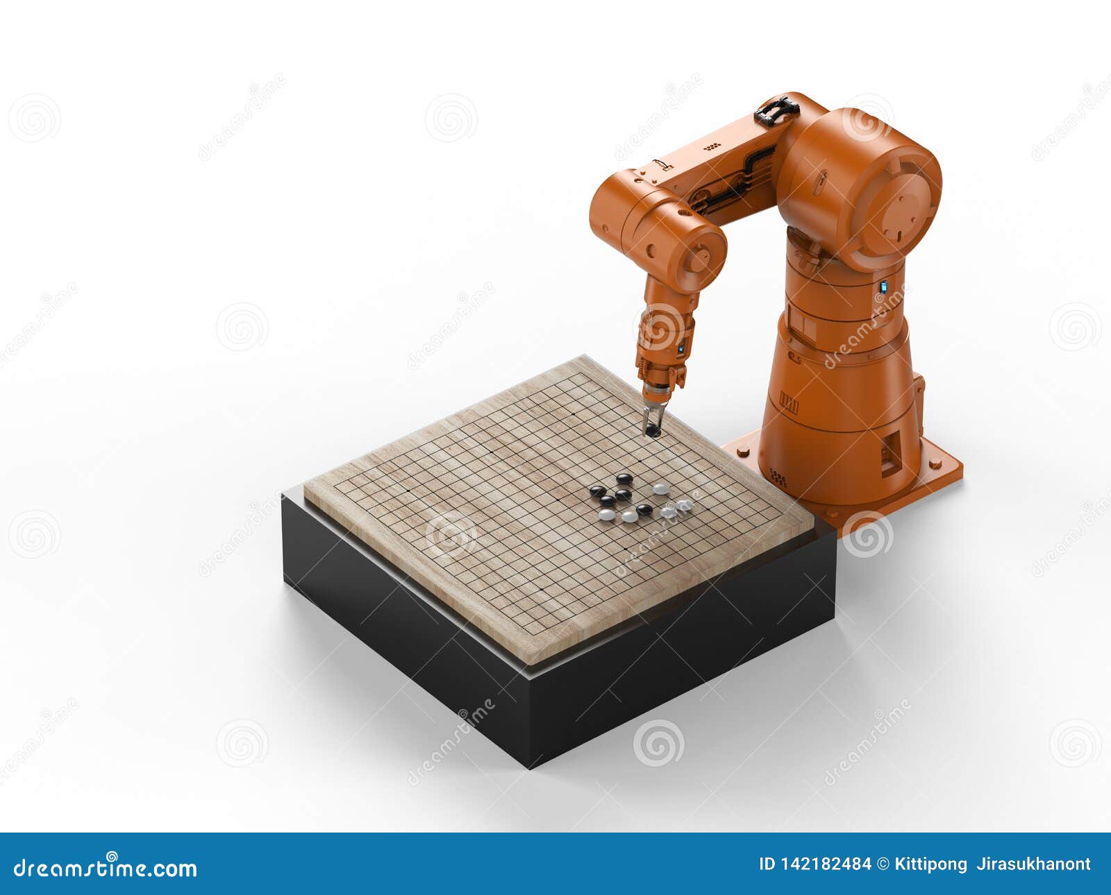 Robot play go stock illustration. Illustration of challenge - 142182484