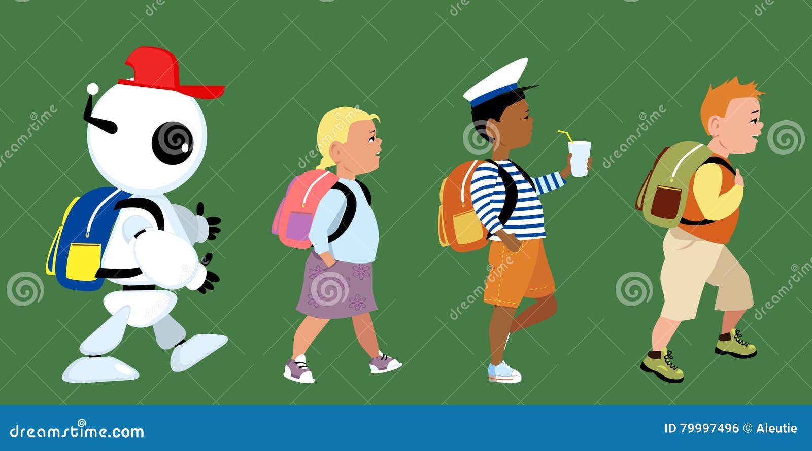 Robot Going To School Stock Illustrations – 5 Robot Going To School ...