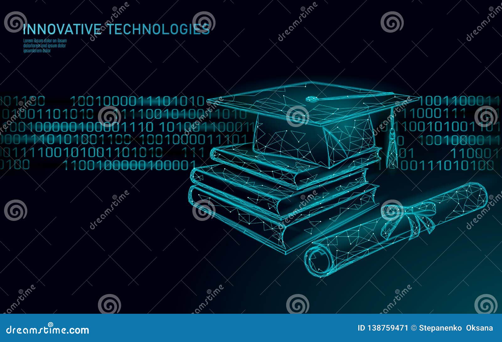 Machine Learning 3D Low Poly Technology Business Concept. Neural ...
