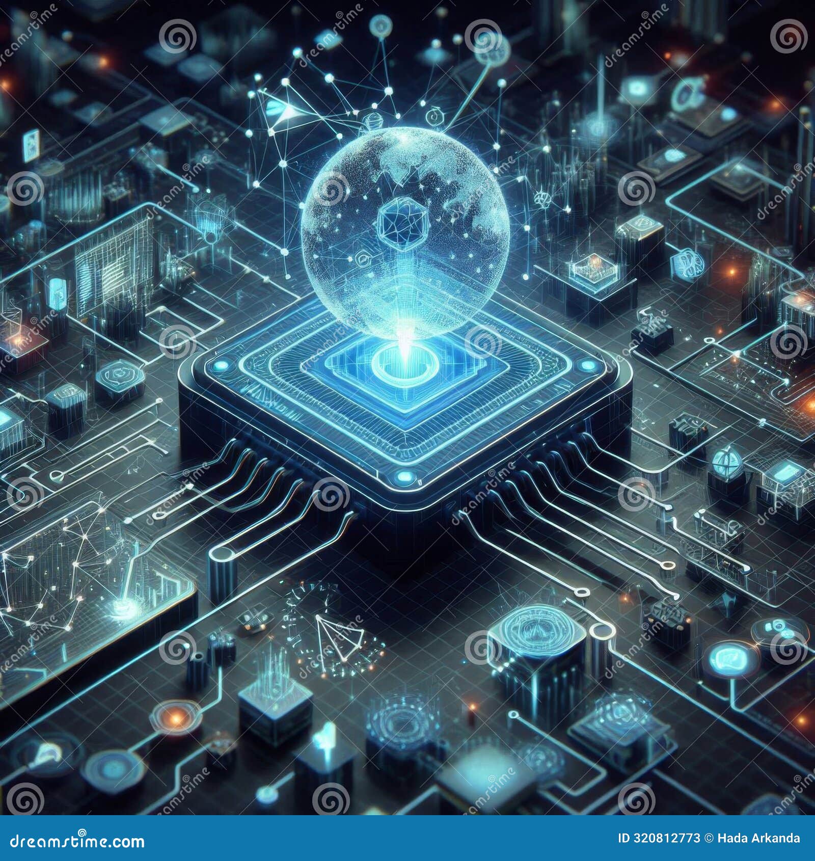 Machine Learning Data Flow. Blockchain Grids Stock Illustration - Illustration of innovation ...