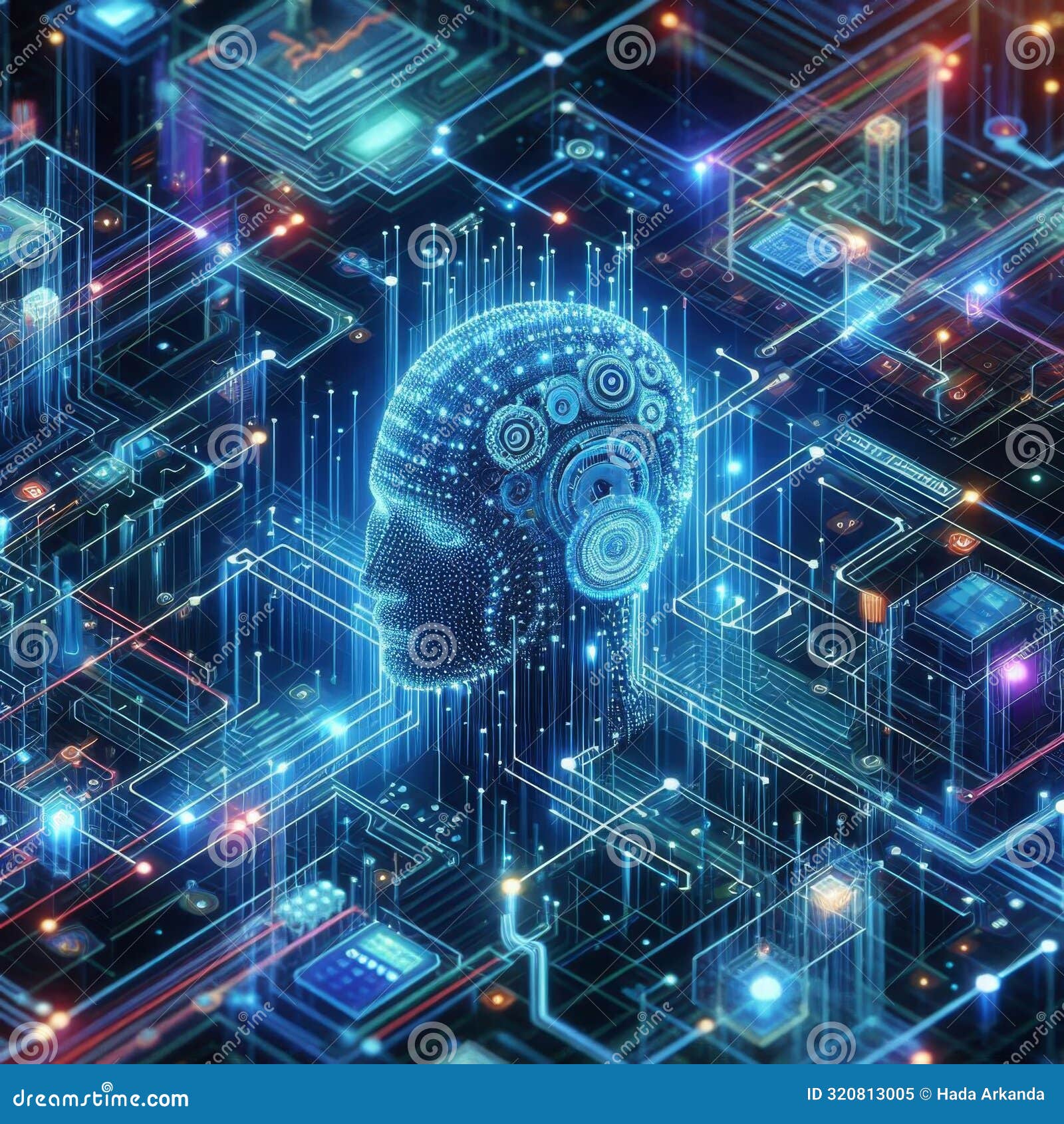 Machine Learning Data Flow. Blockchain Grids Stock Illustration - Illustration of links, machine ...