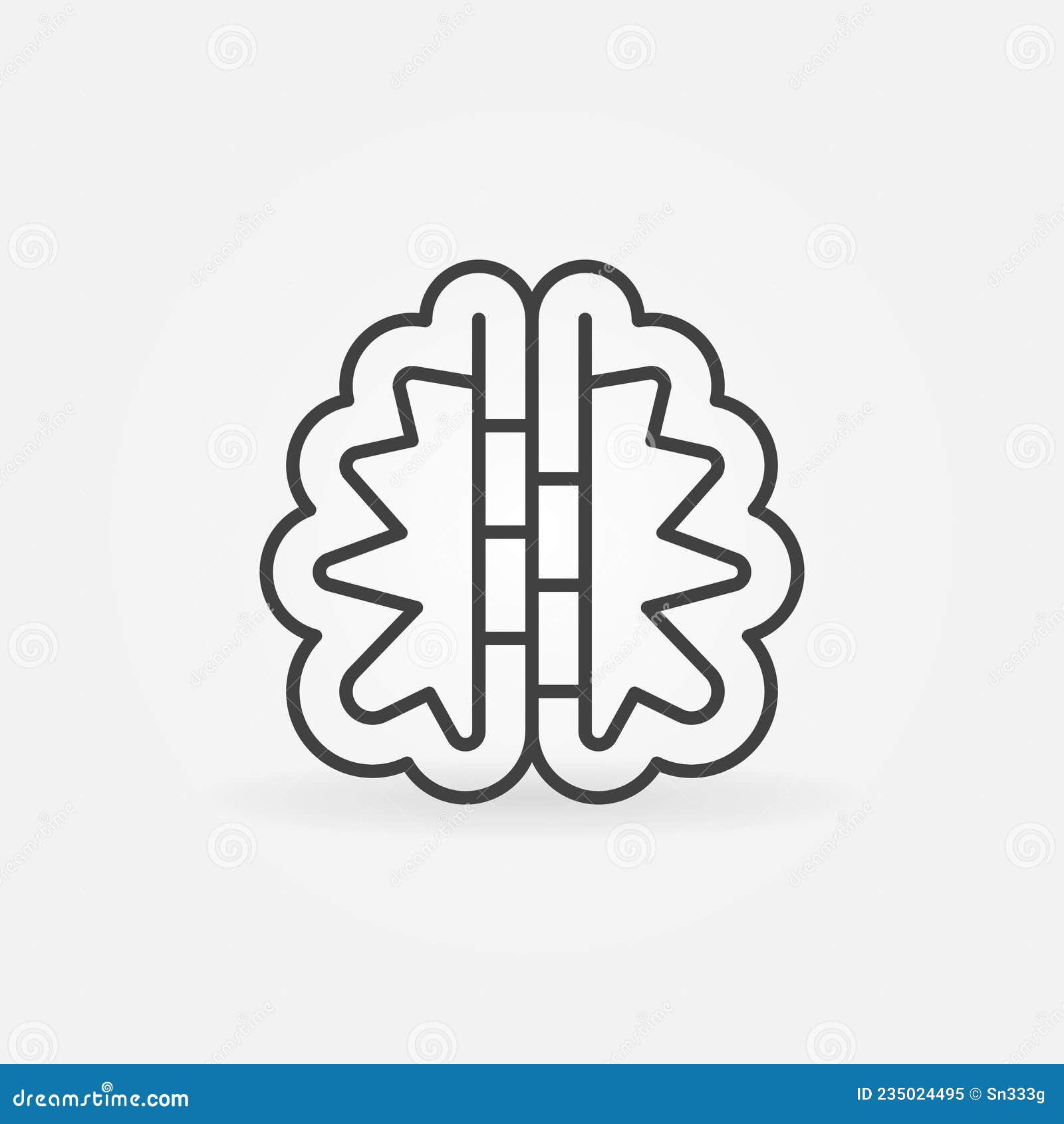 Machine Learning Digital Brain Vector Concept Linear Icon Stock Vector ...