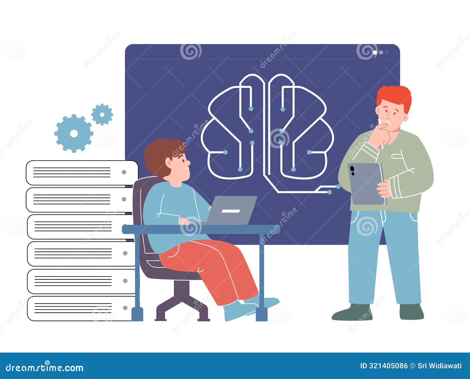 Machine Learning Engineer AI Artificial Intelligence Software Developer Programmer Brain and ...