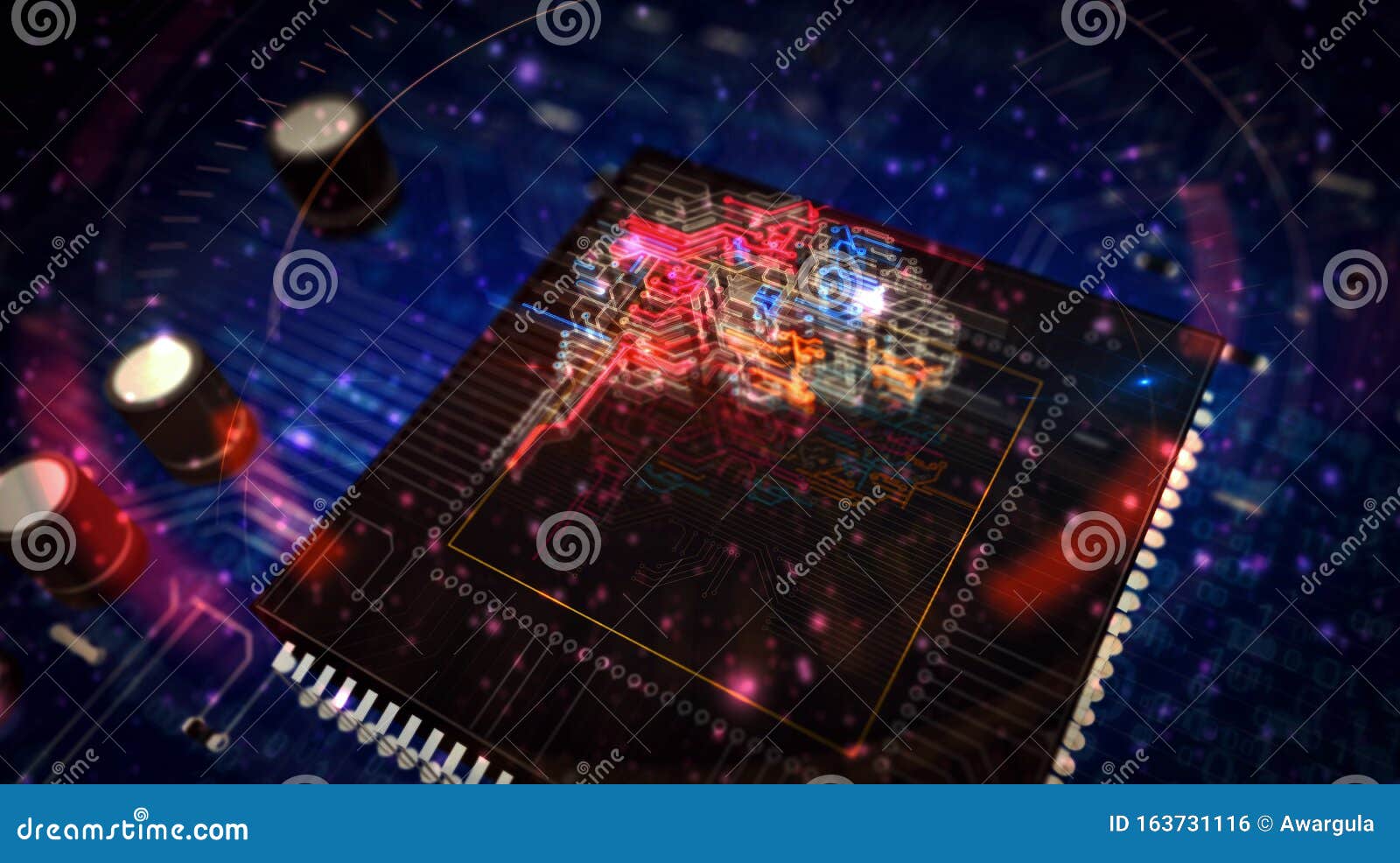 Machine Learning Futuristic Illustration Stock Illustration ...