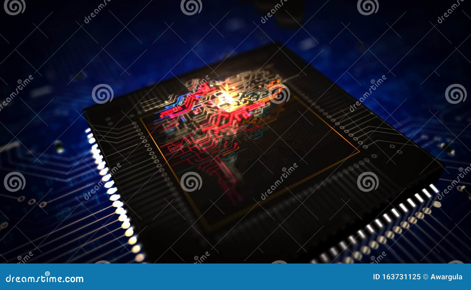 Machine Learning Futuristic Illustration Stock Illustration ...