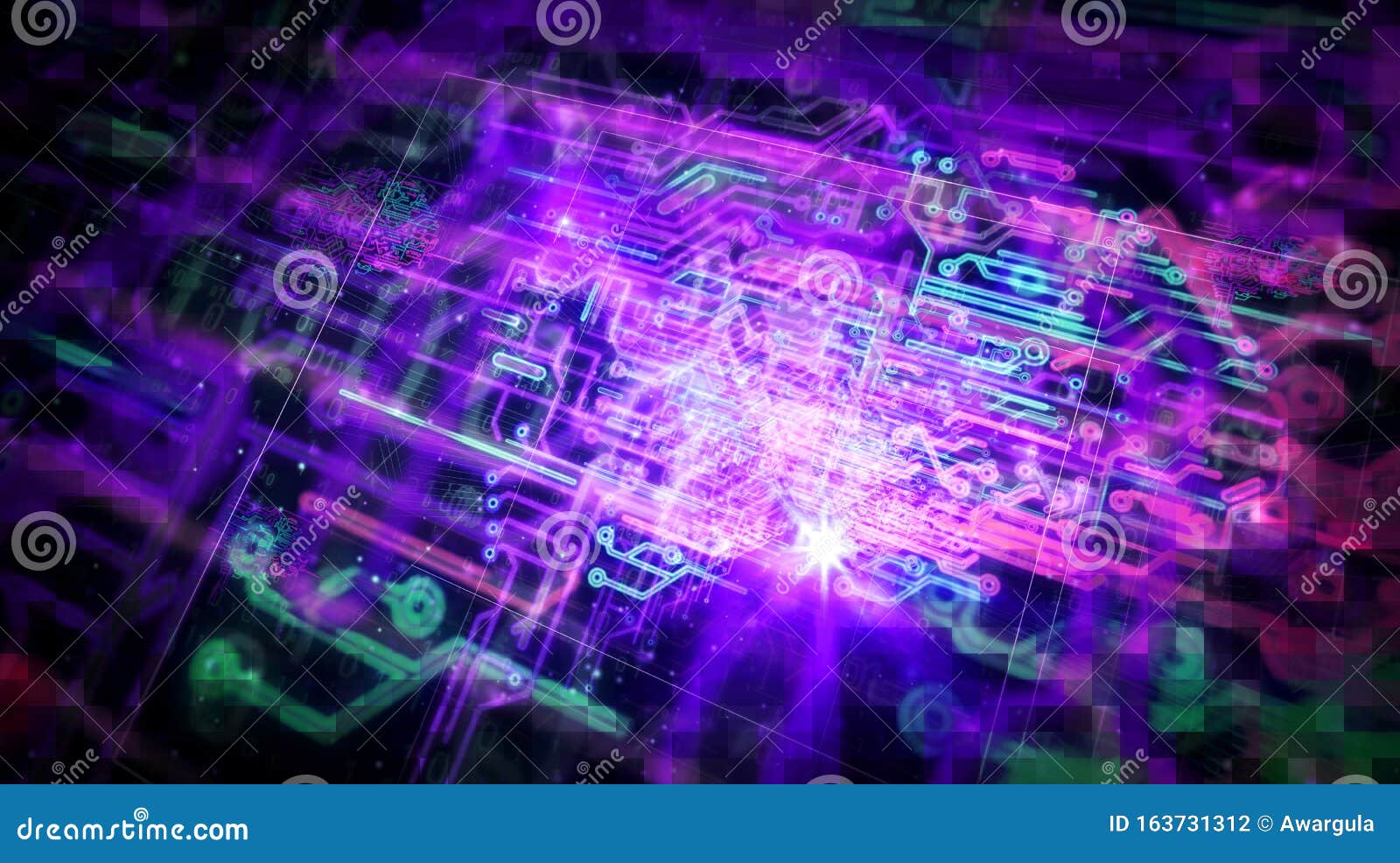 Machine Learning Futuristic Illustration Stock Illustration ...