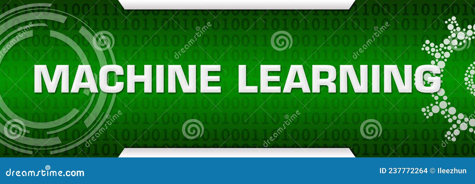 Machine Learning Green Binary Background Technical Stock Illustration ...