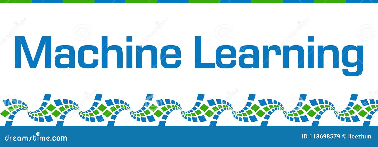Machine Learning Green Blue Graphics Bottom Horizontal Stock ...
