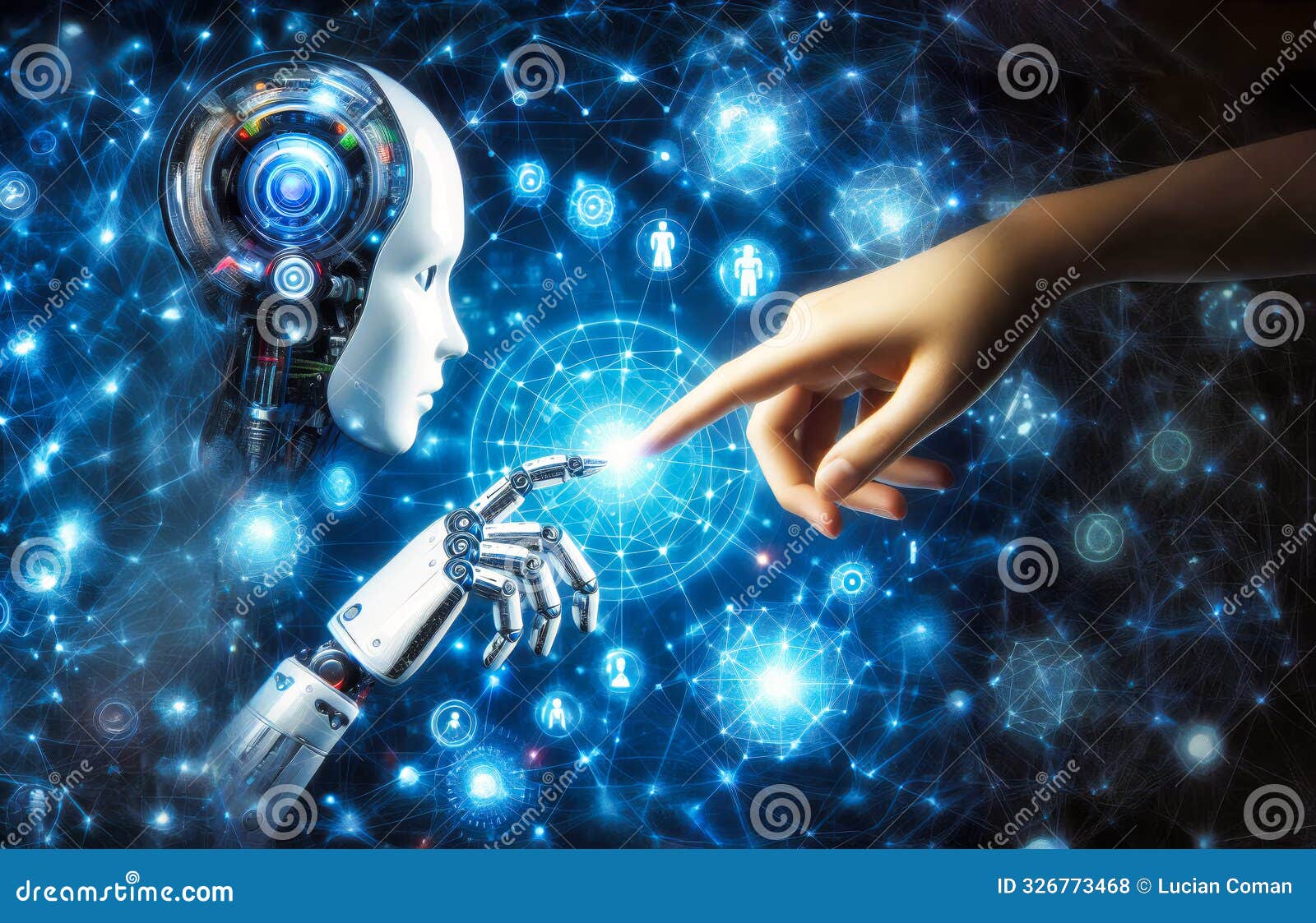 Machine Learning, Hands of Robot and Human Touching Science and ...