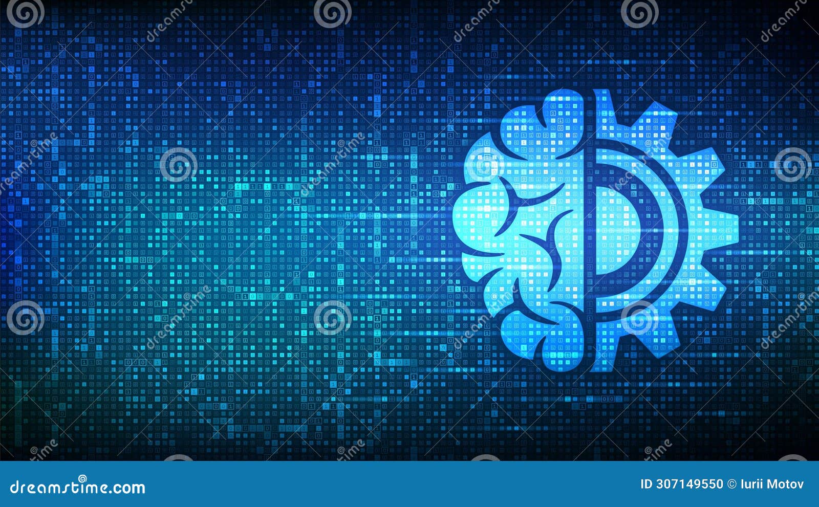 Machine Learning Icon Made with Binary Code. AI Artificial Intelligence. Deep Learning Stock ...