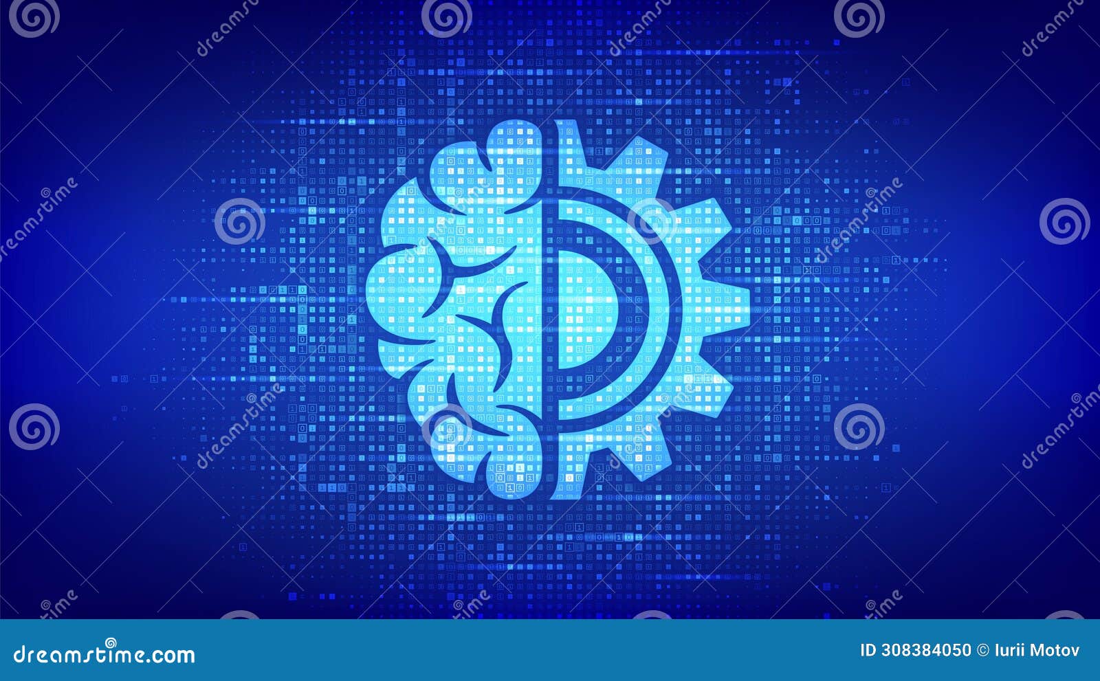 Machine Learning Icon Made With Binary Code Ai Artificial Intelligence Deep Learning Stock